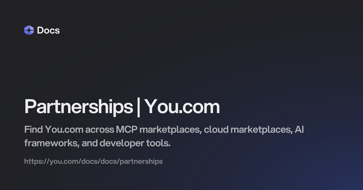 Partnerships | You.com | You.com | Documentation